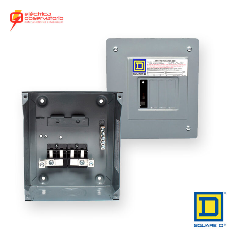 Centro de Carga SQUARE D con 2 circuitos QOD - Eléctrica Observatorio CDMX